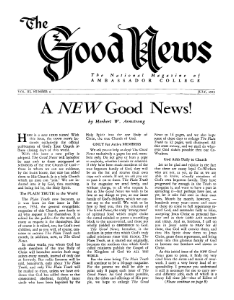 The Good News Magazine 1951-1959 - Church Of God Little Flock